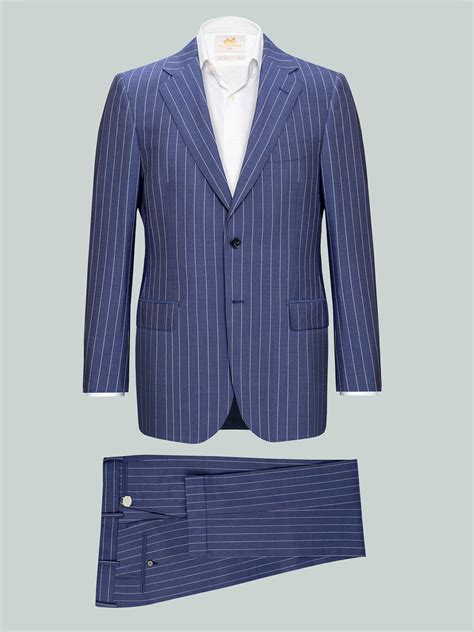 کت و شلوار راه راه سرمه ای روشن