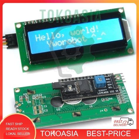 Jual Lcd 1602 I2c Iic Twi Serial Blue Backlight Lcd Module Shield 16 X 02 For Uno R3 Mega2560
