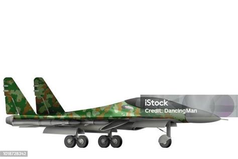 파이터 가상의 디자인흰색 배경에 고립 된 개체와 숲 위장 요격 3 차원 일러스트 레이 션 공란에 대한 스톡 사진 및 기타 이미지 Istock