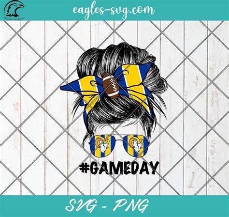 Los Angeles Rams Mom Svg Png Los Angeles Rams Gameday Messy Bun Svg