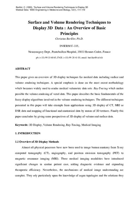 pdf surface and volume rendering techniques to display 3 d data