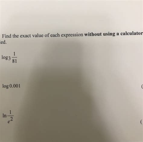 Solved Find The Exact Value Of Each Expression Without Using Chegg