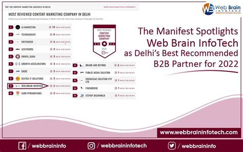 The Manifest Spotlights Web Brain Infotech As Delhis Best Recommended