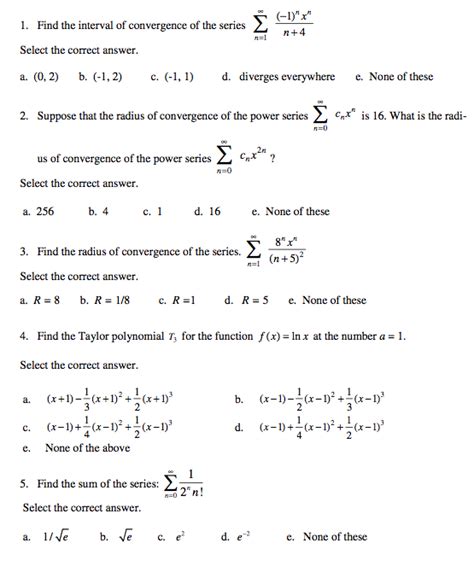 solved find the interval of convergence of the series 1 n