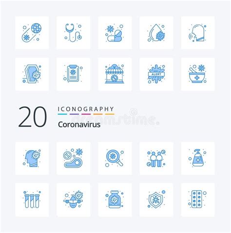 20 Coronavirus Blue Color Icon Pack Like Transmitters Spread Restaurant