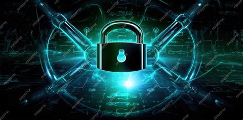 Premium Ai Image Technological Padlock Data Security Concept