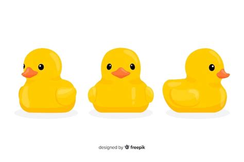 Premium Vector Cute Cartoon Rubber Duck Vector Illustration