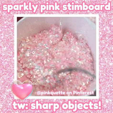 Sparkly Pink Stimboard 💖 Sensory Images Cute Stationary School