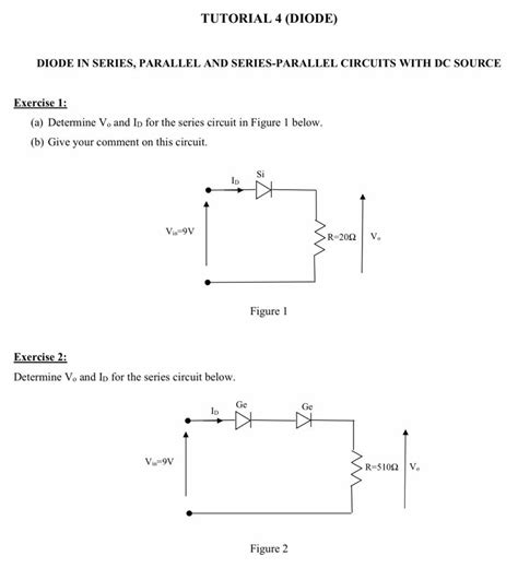 Solved TUTORIAL DIODE DIODE IN SERIES PARALLEL AND Chegg