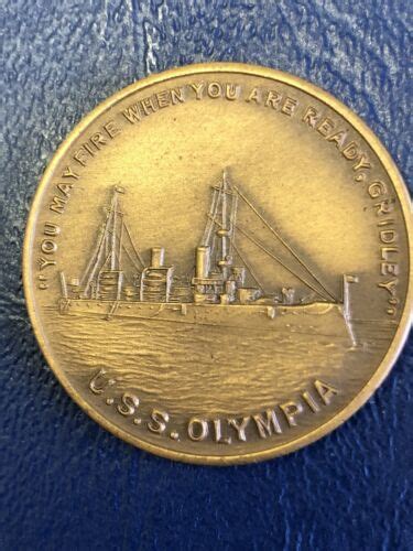Uss Olympia Commemorative Dewey Medal Made From The Ship Propeller