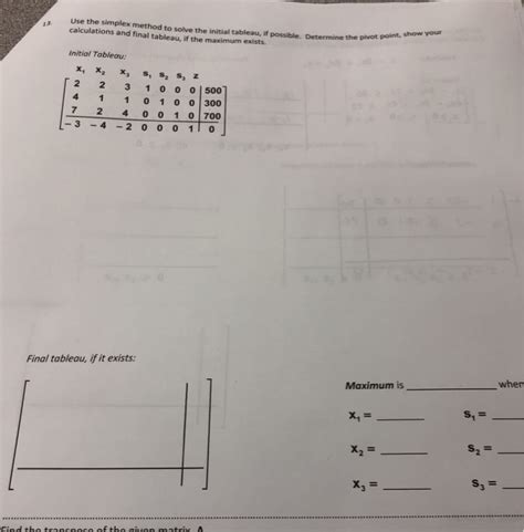 Solved Use The Simplex Calculations And Final Tableau If Chegg