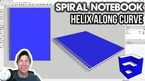 modeling a notebook in sketchup with helix along curve youtube