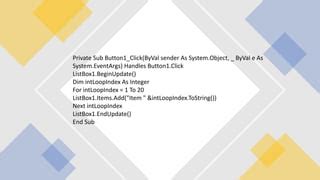 Combo Box And List Box In VB Net Ppt