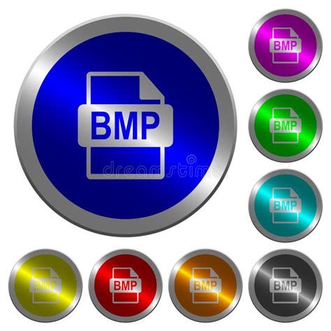 BMP File Format Luminous Coin Like Round Color Buttons Stock Vector Illustration Of Steel