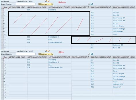 Abap Cleaning Empty Cells In Internal Table Stack Overflow