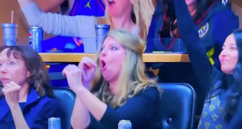 Blonde Woman Makes Lewd Sex Gestures On Fan Cam As Her Tinder Profile Blows Up Daily Star