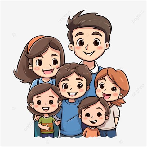 تم إنشاء عائلة الرسوم المتحركة بالذكاء الاصطناعي الأسرة قصاصة فنية