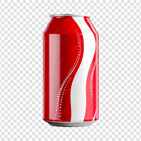 투명 한 배경 에 추상적 인 디자인 을 가진 세련 된 은 소다 캔 Ai 생성 Psd
