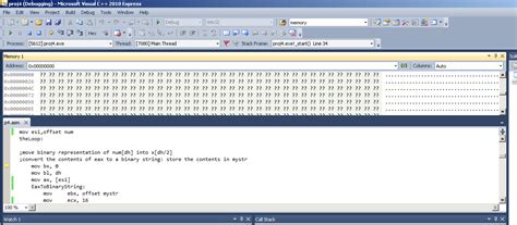 X View Contents Of Array In Visual Studio Assembly Language Stack Overflow