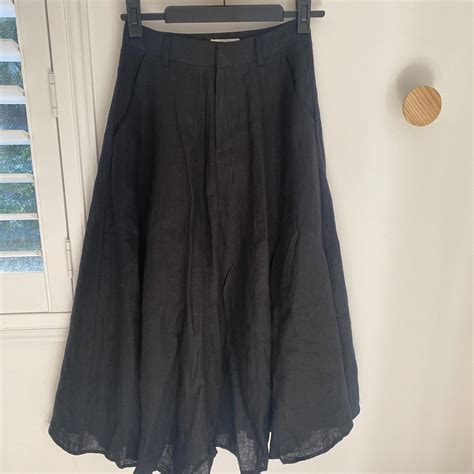 Dissh Sofia Linen Midi Skirt Size 6 Excellent Depop