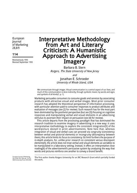 Pdf Interpretive Methodology From Art And Literary Criticism A