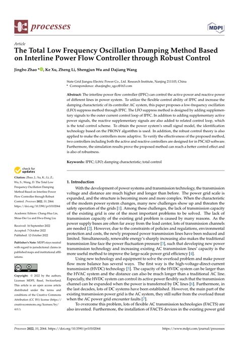 Pdf The Total Low Frequency Oscillation Damping Method Based On Interline Power Flow