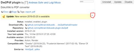 feature request show a plugin s version in extension manager · issue 2762 · dokuwiki dokuwiki