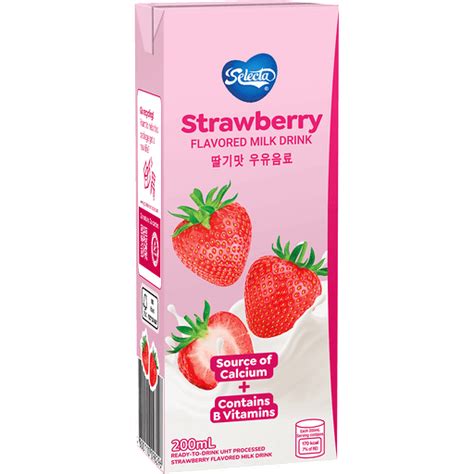Selecta Strawberry Flavored Milk 200ml Dairy And Eggs Walter Mart