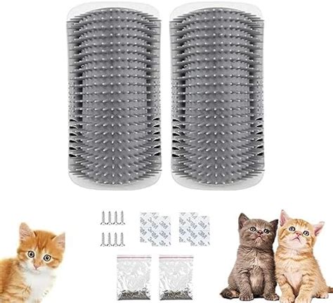 2 Stück Katze Selbst Groomer Katzenbürste Wand Ecke Eck Massagekamm