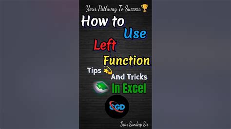 How To Use Left Function In Excel Excel Tutorial Excelformula Youtube