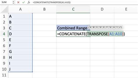 Concatenate Combining Cell Ranges In Excel Myexcelonline