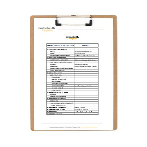 Project Folder Structure Construction Templates South Africa