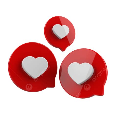 심장 아이콘 일러스트 같은 3d 소셜 미디어 알림 사랑 심장 소셜 미디어 Fb Png 일러스트 및 Psd 이미지 무료