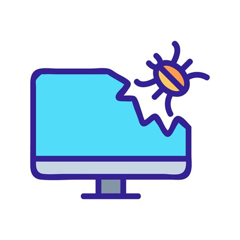 Computer Virus Icon Vector Outline Illustration 10145317 Vector Art At Vecteezy