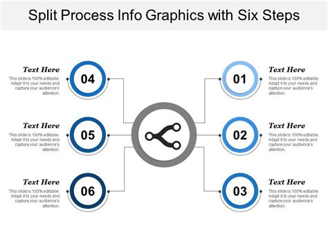 Split Process Info Graphics With Six Steps Powerpoint Slide Clipart Example Of Great Ppt