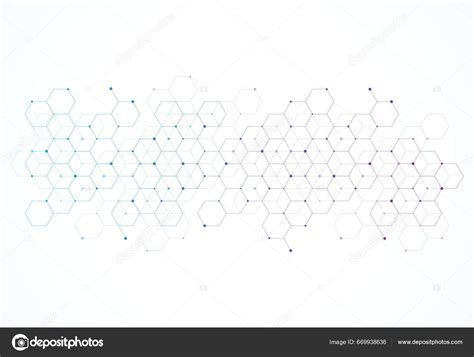 Abstract Hexagonal Molecular Structures Technology Background Science