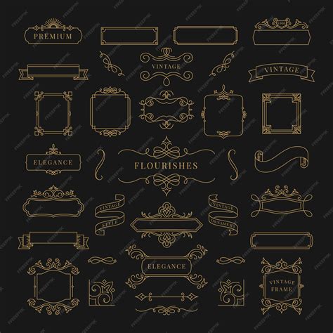 빈티지 장식 프레임 그림의 컬렉션 무료 벡터