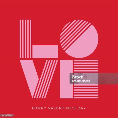 기하학적 타이포그래피가 있는 발렌타인 데이 인사말 카드 발렌타인 카드에 대한 스톡 벡터 아트 및 기타 이미지 발렌타인 카드