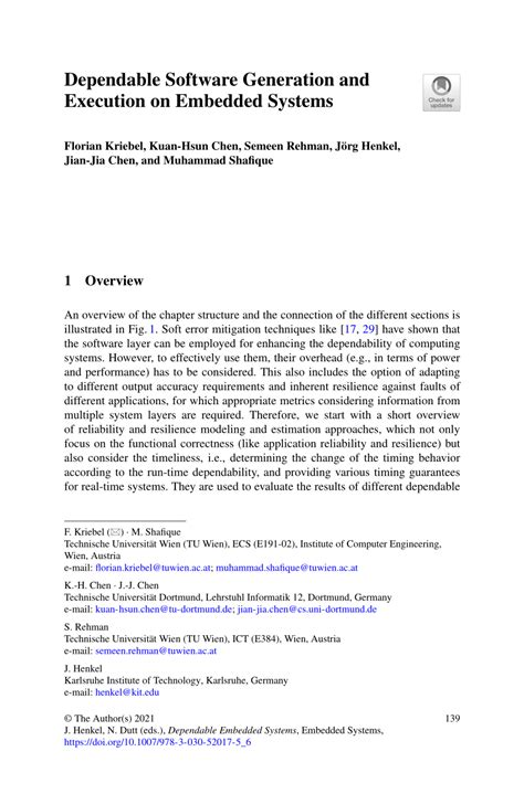 Pdf Dependable Software Generation And Execution On Embedded Systems