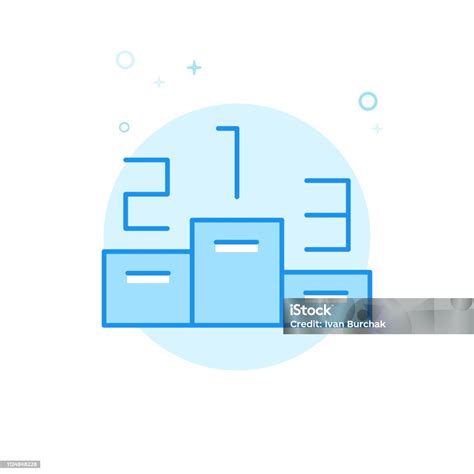 수 상자 연단 평면 벡터 아이콘 기호 그림 서명 라이트 블루 단색 디자인입니다 편집 가능한 스트로크 1위에 대한 스톡 벡터 아트