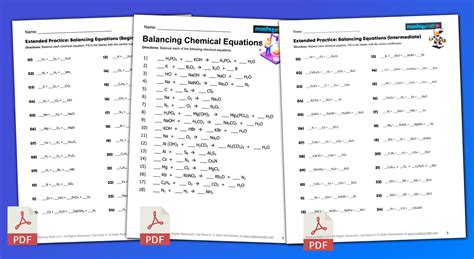 Balancing Equations Worksheet Library — Mashup Math