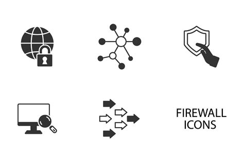 Firewall Computing Security Icons Set Firewall Computing Security Pack Symbol Vector Elements