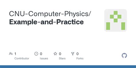 GitHub CNU Computer Physics Example And Practice