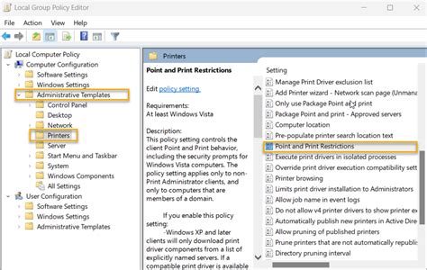 Ensure Point And Print Restrictions When Installing Drivers For A New Connection Is Set To