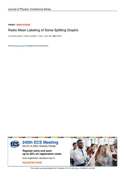 Pdf Radio Mean Labeling Of Some Splitting Graphs