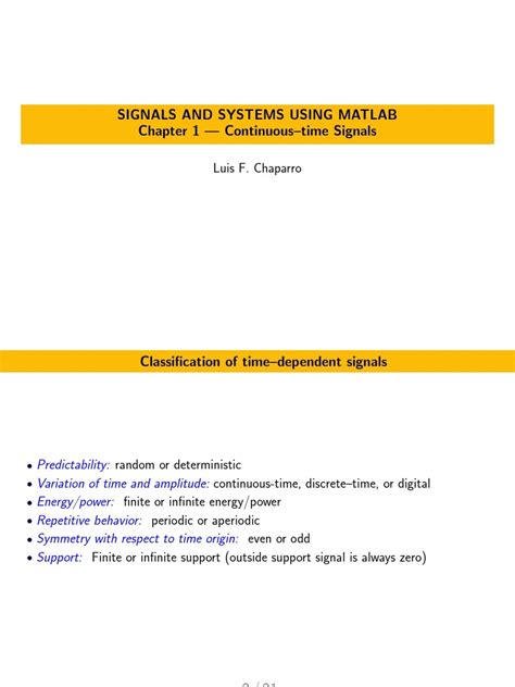 Signals And Systems Using Matlab Chapter 1 Continuous Time Signals Pdf Analogue