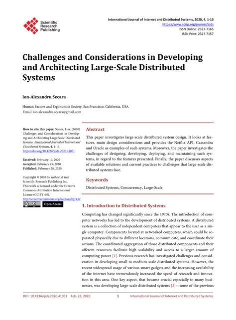 Pdf Challenges And Considerations In Developing And Architecting