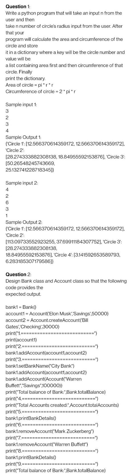 Solved Question 1 Write A Python Program That Will Take An