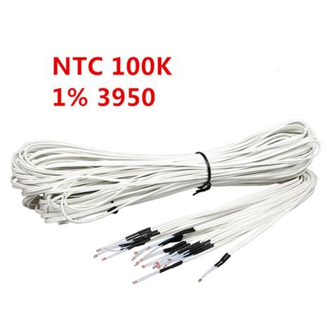 Ntc Single Ended Glass Seal Thermistor Temperature Sensor 3d Printer 100k 1 3950 Resistant To