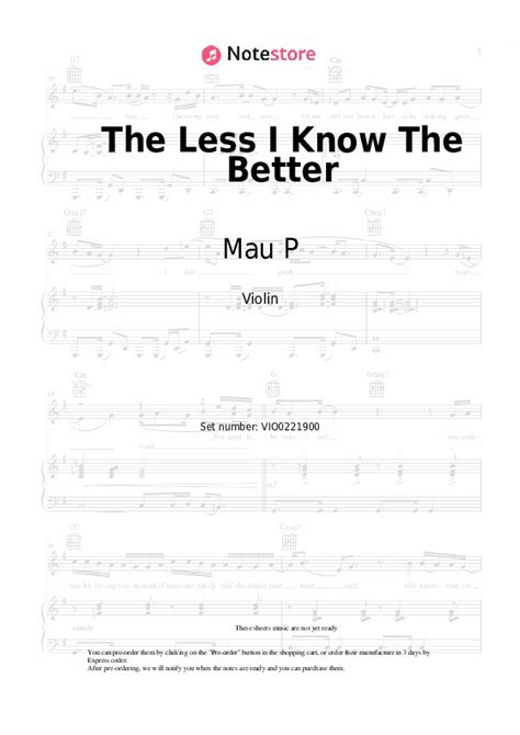 The Less I Know The Better Mau P Sheet Music For Violin At Note Store